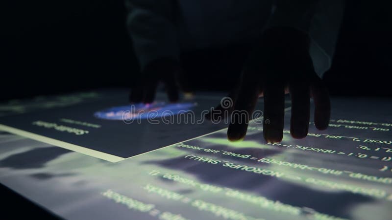 Man Indicators on Sensor Touch Screen Sensory Interactive Table TV ...