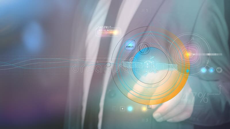 Animation of Control of the Virtual Satellite Panel, on Alpha Channel ...