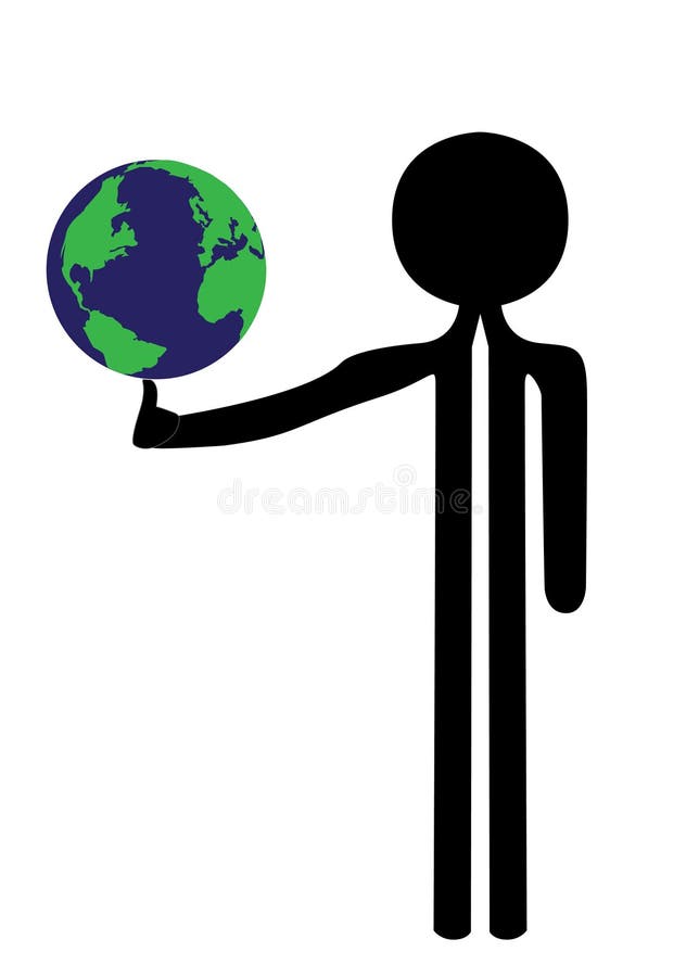 Man with the world stock vector. Illustration of blue - 11125791