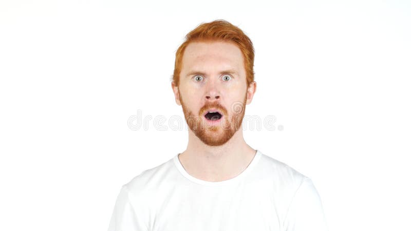 Man with Wow Face , Red Hair , Success , Stock Photo - Image of face ...