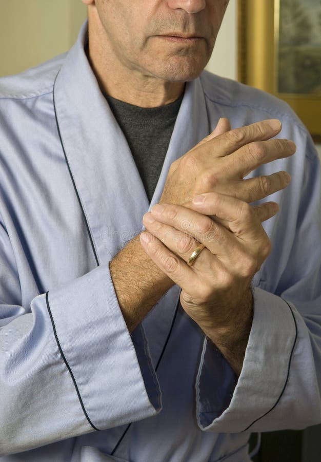 Man Wringing Hands in Pain_2 Stock Photo - Image of illness, focus ...
