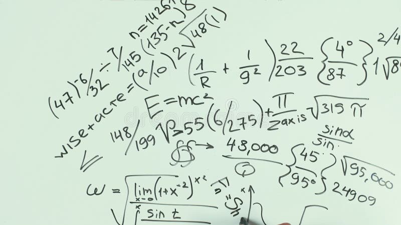 Presentation Of The Mathematical Formulas With Symbols Numbers And Letters Stock Footage