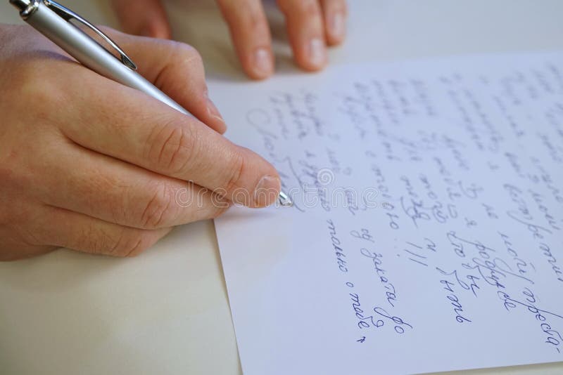 Man write letter stock image. Image of handwriting, writing - 88129715