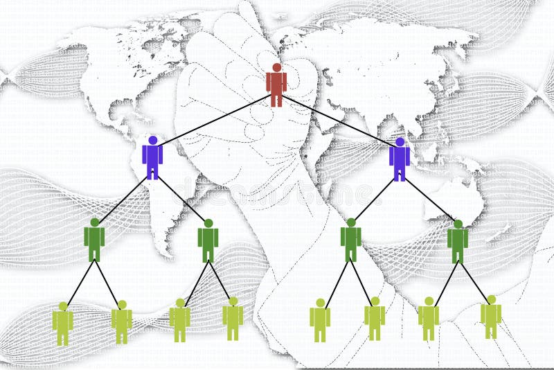 The Man Write Network Marketing on World Map Background. Stock ...