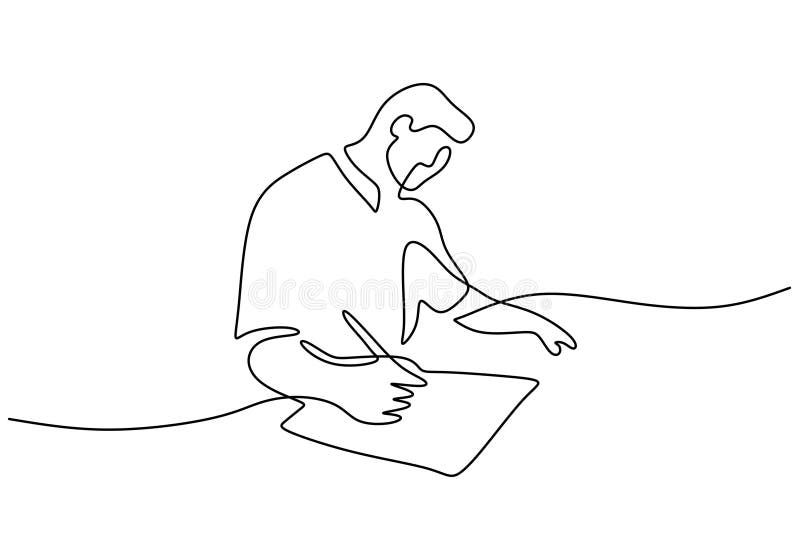 One Line Drawing Women Writer Stock Illustrations – 3 One Line Drawing ...