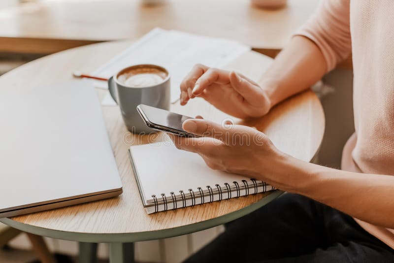 Man Writes Business Information in Notebook at Workplace in Office with ...