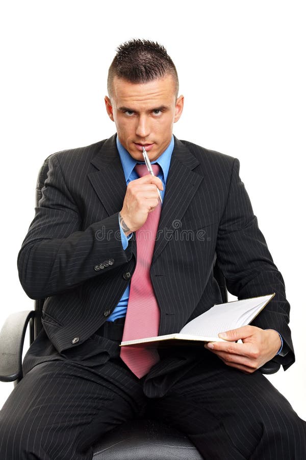 Man writes document stock photo. Image of businessman - 40714718