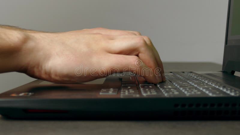 Man Typing Fast on Laptop Keyboard. Stock Video - Video of keyboard ...