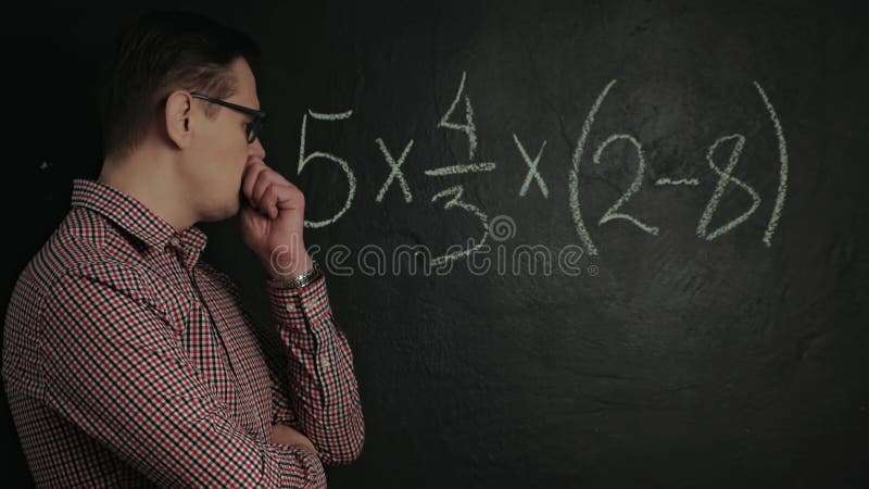 Man Writes Math Formula on Blackboard Stock Video - Video of male, sums ...