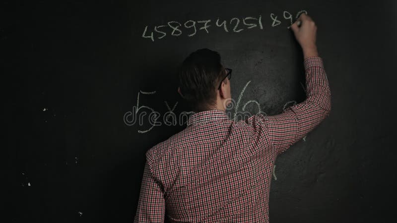 Man Writes Math Formula on Blackboard Stock Video - Video of ...