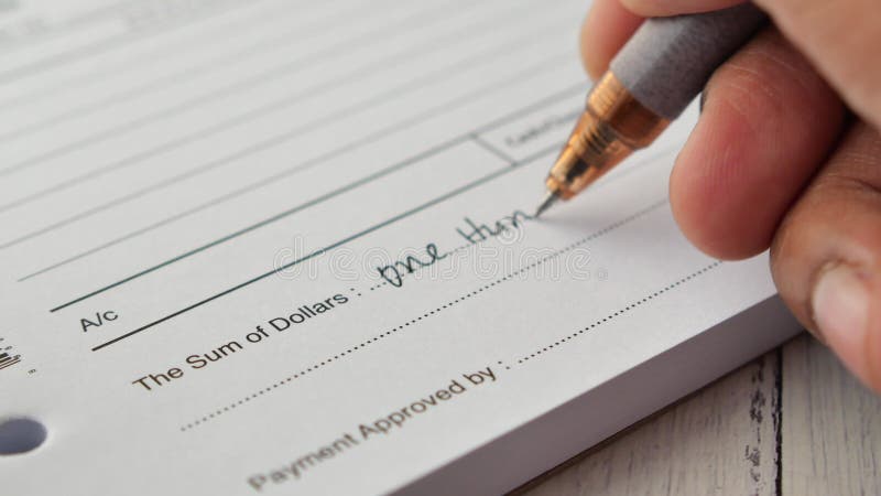 A Man Writes Payment Due in a Paper Form Stock Video - Video of dollar ...