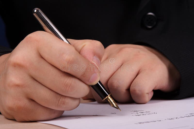 Man writing stock image. Image of write, sitting, agreement - 1154209