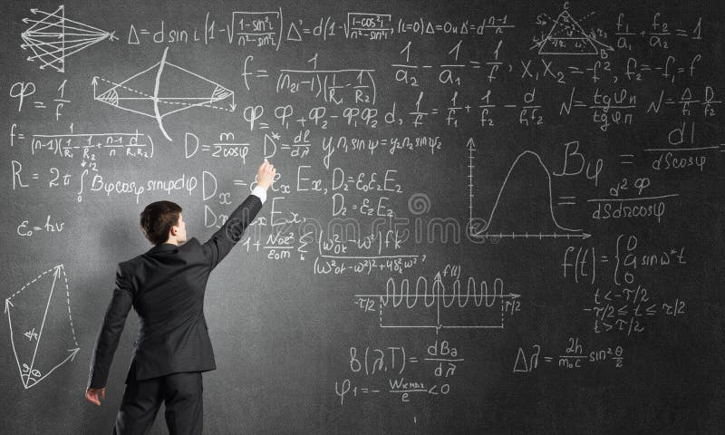 Man writing on blackboard stock image. Image of idea - 74843905
