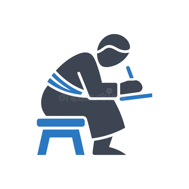 Man Writing Icon stock vector. Illustration of education - 373827771
