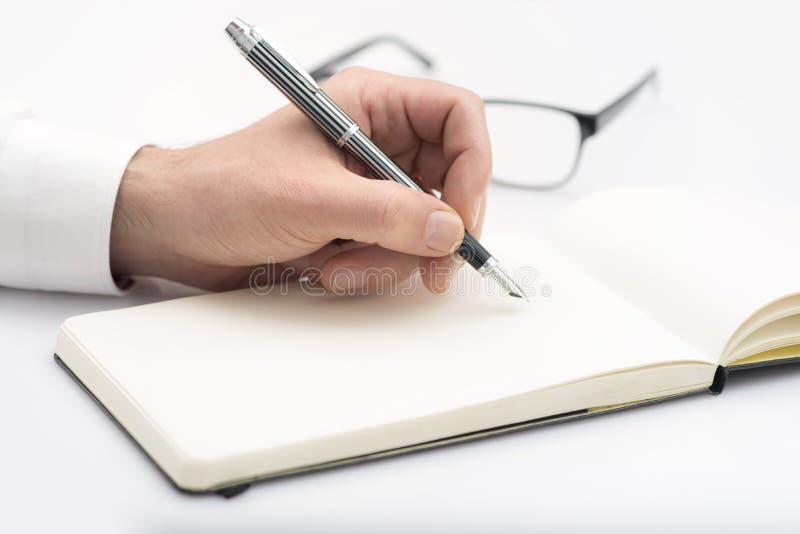 Man writing stock photo. Image of inspiration, notepad - 35683676