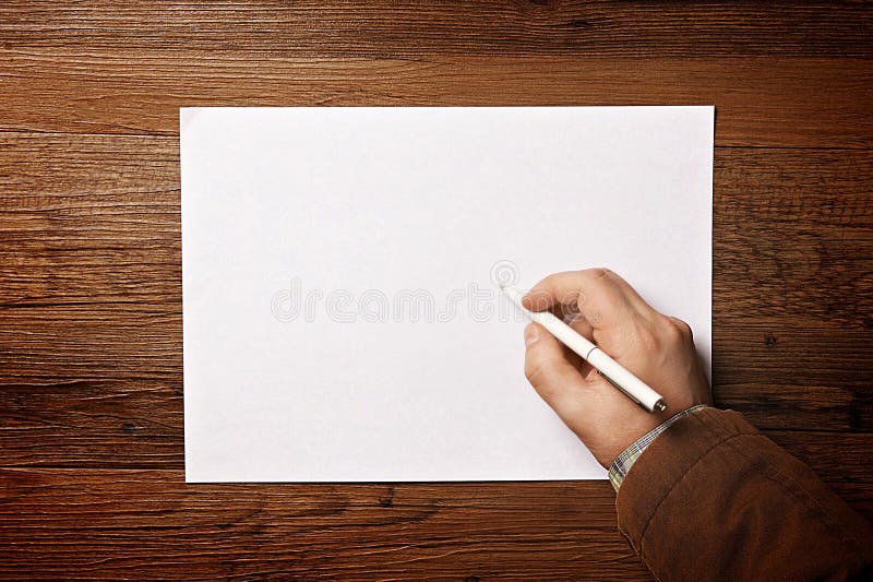 Man writing on paper stock image. Image of close, blank - 38275499