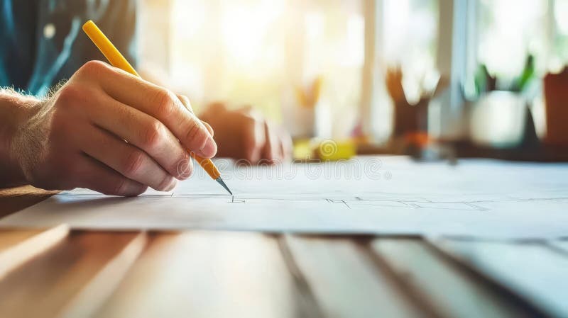 Man Writing on Paper, Focused Concentration for Notetaking, Planning ...