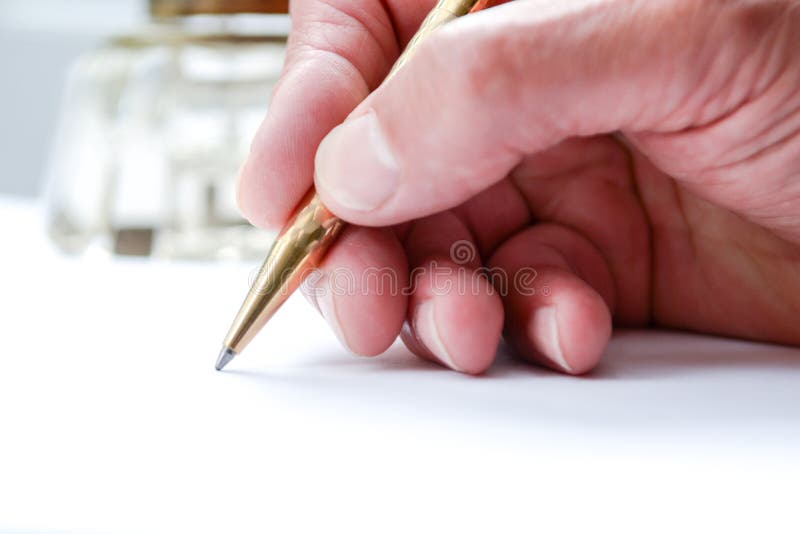 Signing a letter stock image. Image of signed, write - 16414117