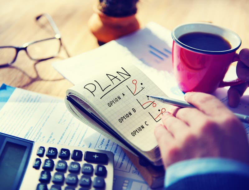 Man Writing Plan in Note Pad Stock Photo - Image of growth, achievement ...