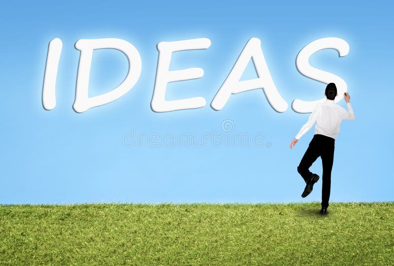 Man Writing Sky Ideas Word Stock Photos - Free & Royalty-Free Stock ...