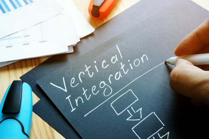 Man Writing about Vertical Integration Stock Image - Image of system ...