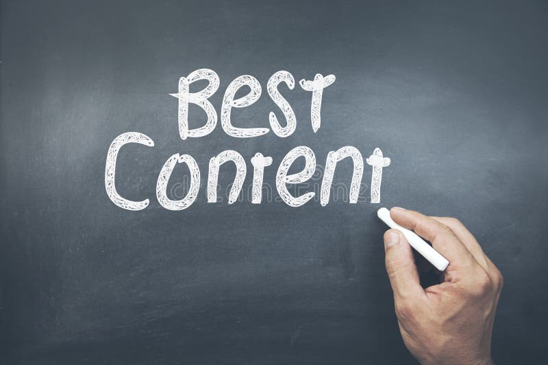 Man Written Best Content Text on Chalkboard Stock Image - Image of ...