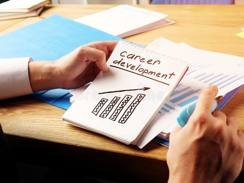Man Written Career Development Sign by Hand Stock Photo - Image of ...