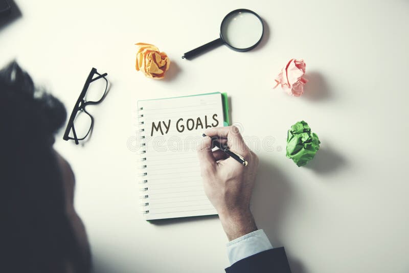 Man written my goals text stock image. Image of document - 187427277
