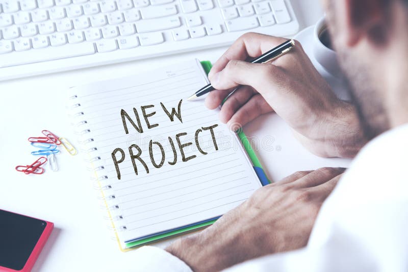 Man Written New Project Text Stock Photo - Image of idea, innovation ...