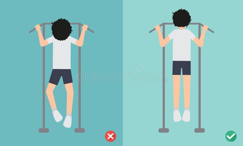 Man Wrong and Right Pull Up Posture, Stock Vector - Illustration of ...