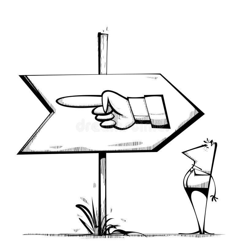 Man and Wrong Way Direction Arrow Stock Vector - Illustration of ...