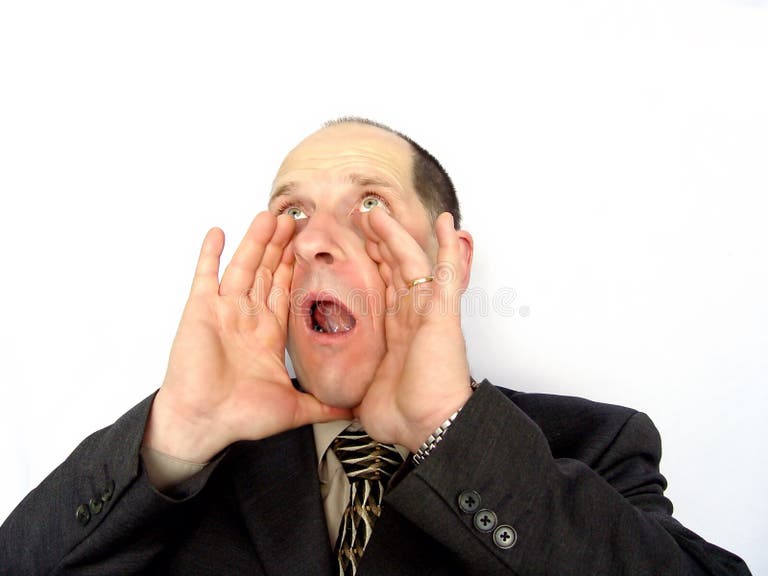Man Yelling stock image. Image of loud, face, mouth, hands - 113737