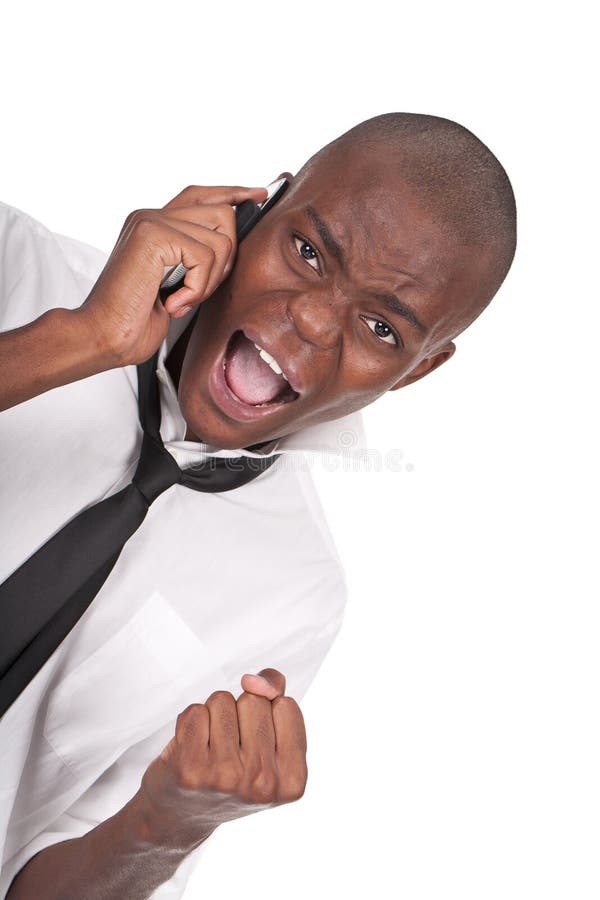 Man Yelling at the Cellphone Stock Image - Image of mouth, executive ...