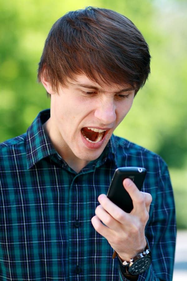 Man is Yelling on His Cell Phone Stock Image - Image of girl, care ...