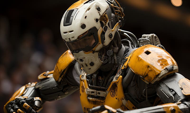 Man in Yellow and Black Suit and Helmet Stock Image - Image of speed ...