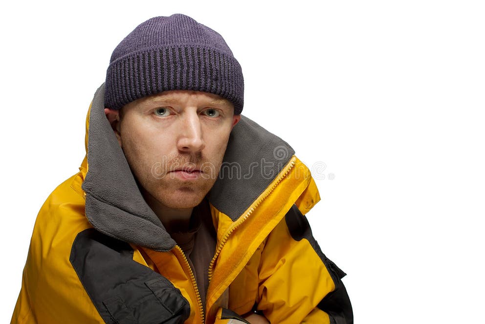 Man in yellow jacket stock image. Image of single, cold - 38111715