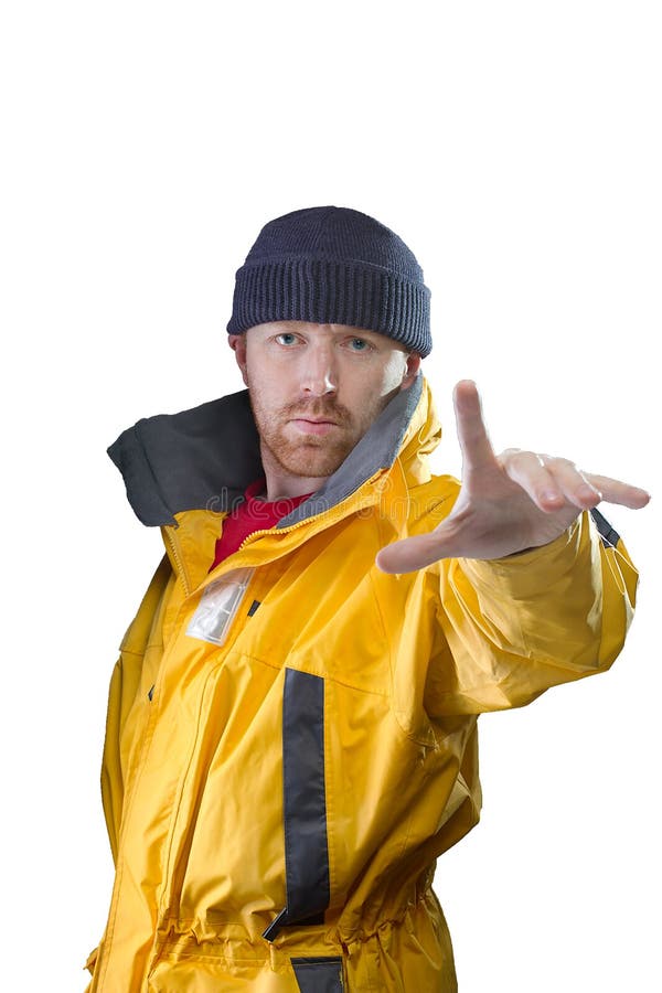 Man in yellow jacket stock photo. Image of rain, teeth - 38112092