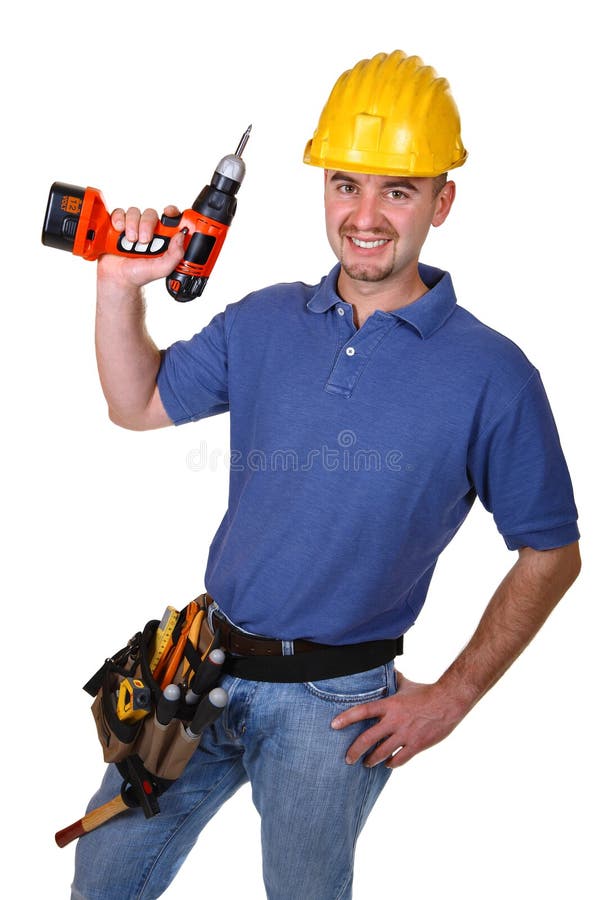 Electrician worker. stock photo. Image of collar, electrician - 16102662