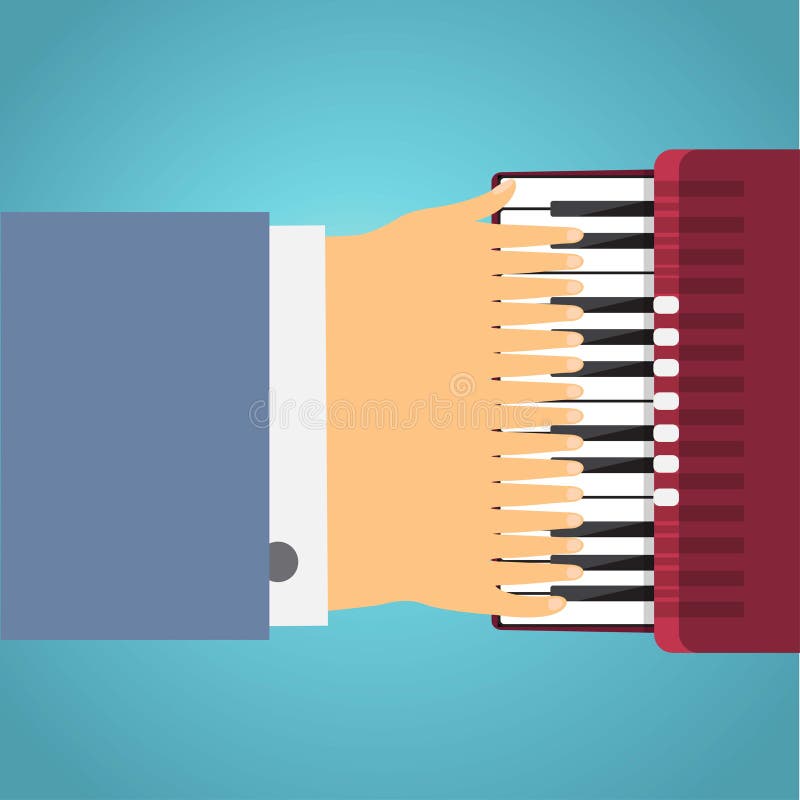Hand with Sixteen Fingers Playing the Accordion Stock Vector ...