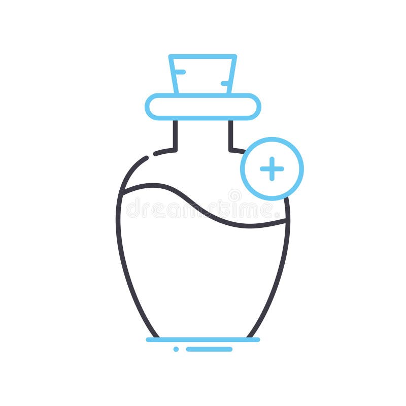 Mana Potion Line Icon, Outline Symbol, Vector Illustration, Concept ...