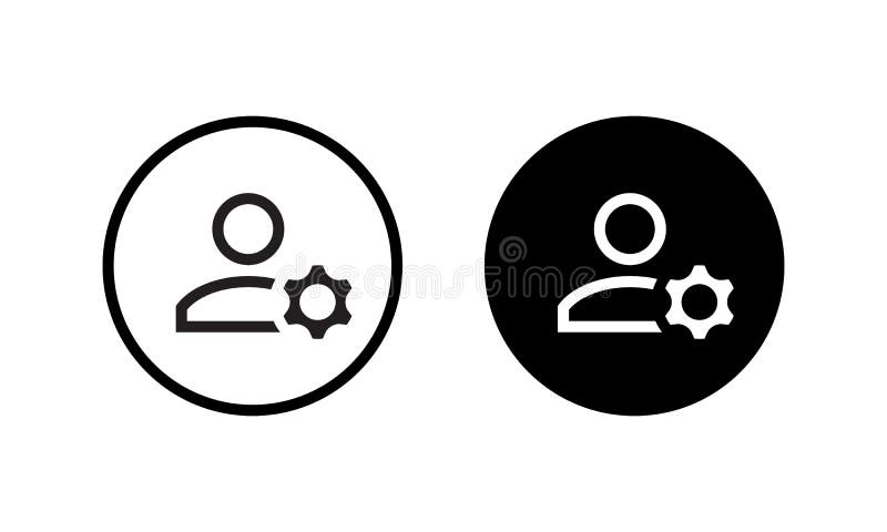 Manage Account Icon Vector in Circle Button Stock Vector - Illustration ...
