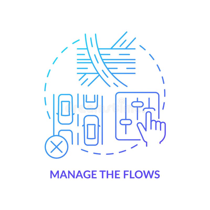 Manage Flows Blue Gradient Concept Icon Stock Vector - Illustration of ...