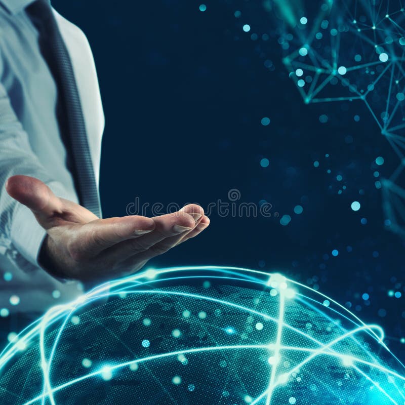 Manage Global Internet Communication Stock Image - Image of global ...