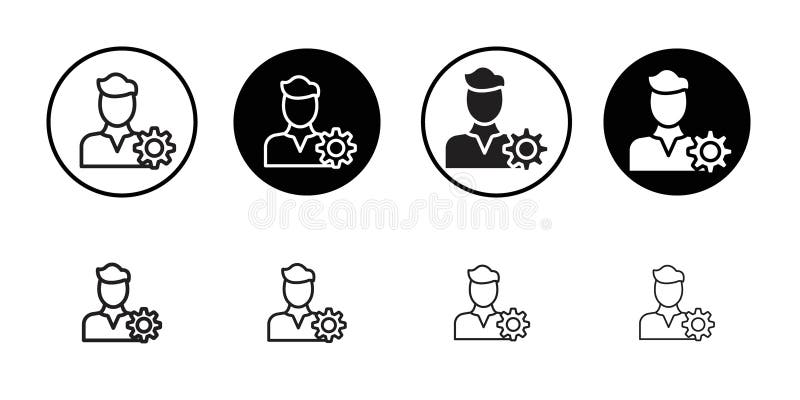 Manage Icon Isolated Flat Vector in Outline Stock Vector - Illustration ...