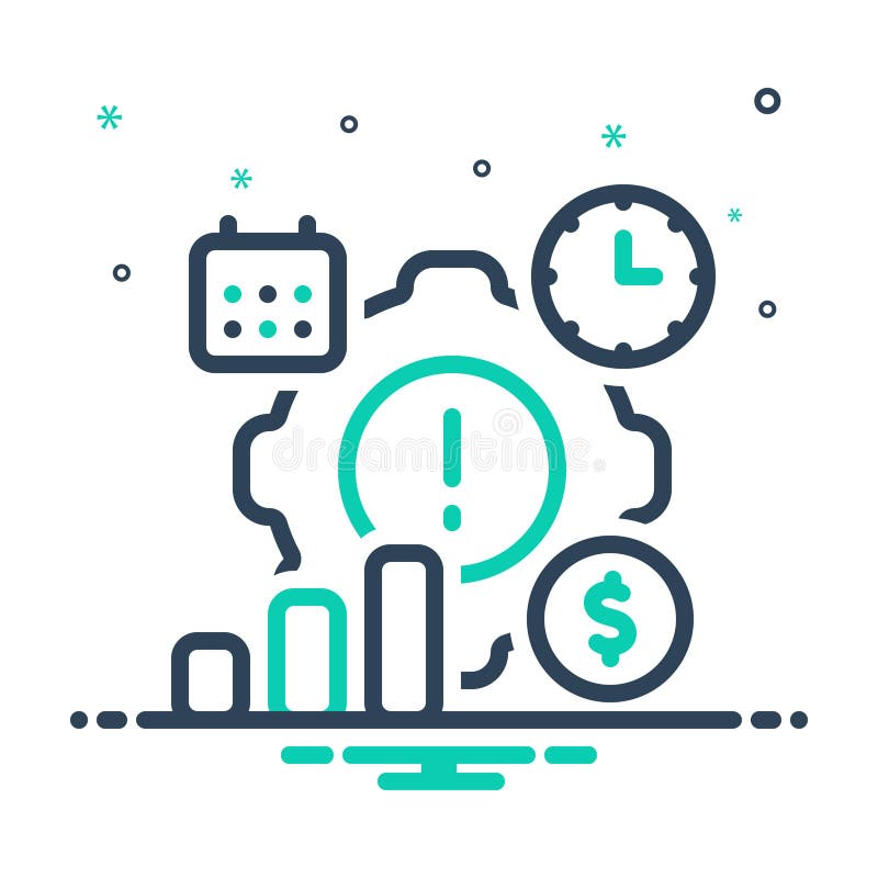 Mix Icon for Manage, Setting and Time Stock Vector - Illustration of ...