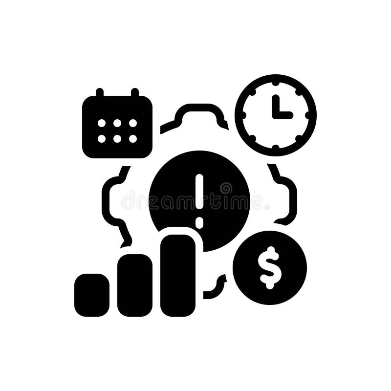 Black Solid Icon for Manage, Setting and Arrangement Stock Illustration ...