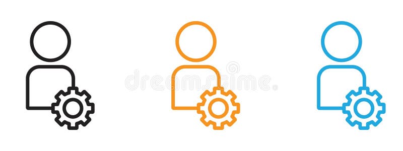Manage Icon Thin Line Illustration Set Stock Vector - Illustration of ...