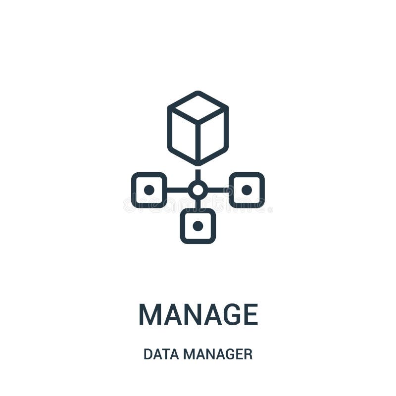 Manage Icon Vector from Data Manager Collection. Thin Line Manage ...