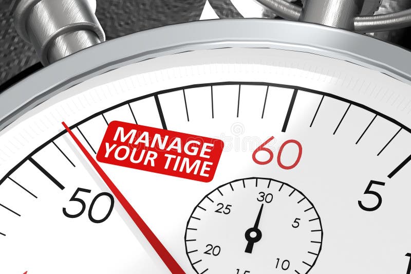 Manage Your Time Word on the Stopwatch Stock Illustration ...