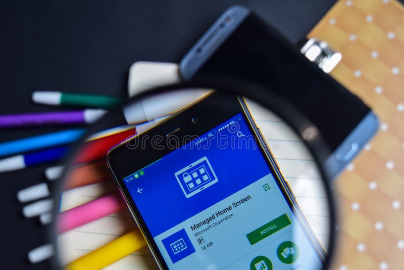 Managed Home Screen Mobile App on Samsung S8. Editorial Stock Photo ...